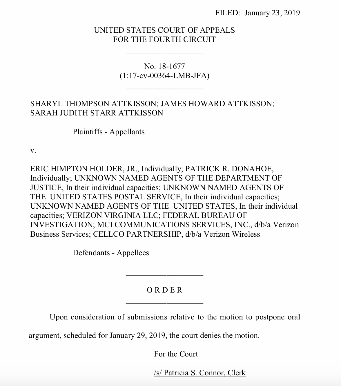 Court denies DOJ request for delay in Attkisson v. DOJ FBI for govt ...